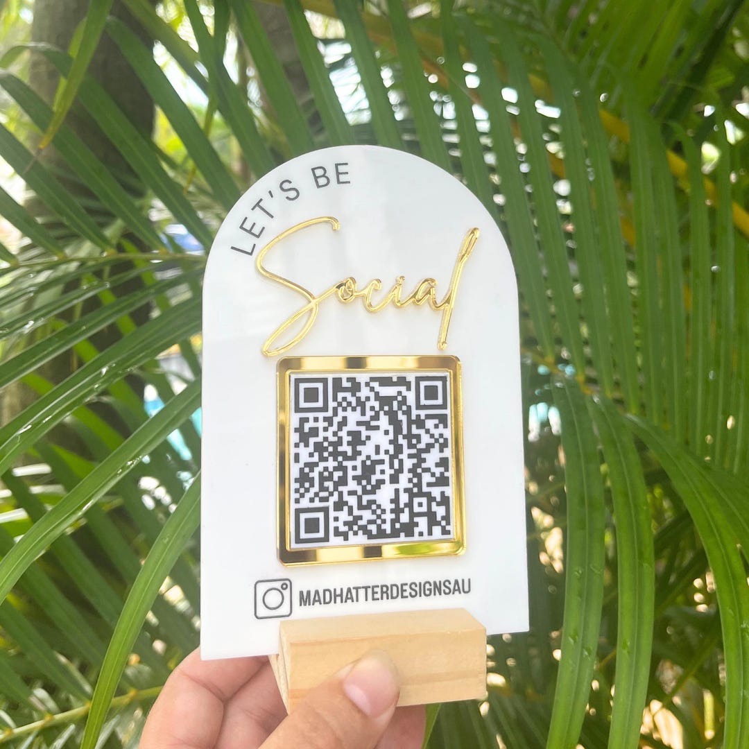 Custom Social Media Sign, QR Social Media Sign-custom Sign-market Sign ...