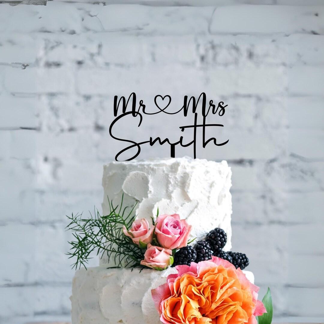 Cake Topper Wedding | Custom Name Cake Topper | Wooden Cake Topper ...