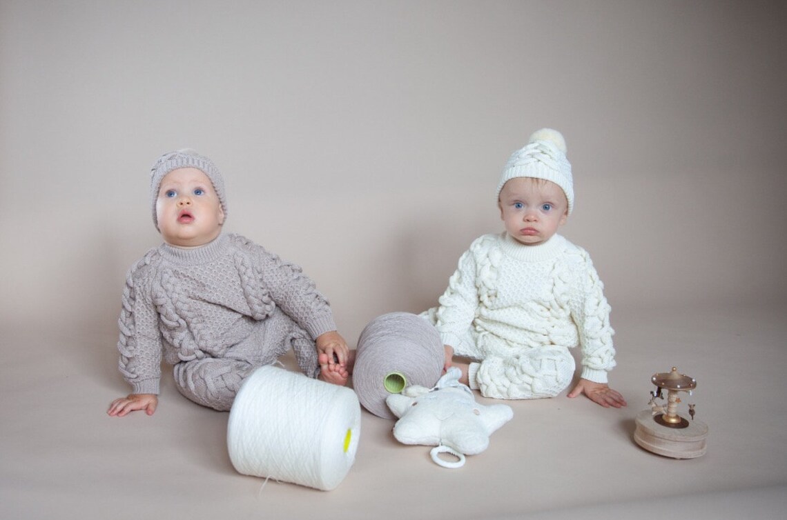 Knitted Baby Suit Wool Baby Set Sitter Baby Set Baby Boy | Etsy