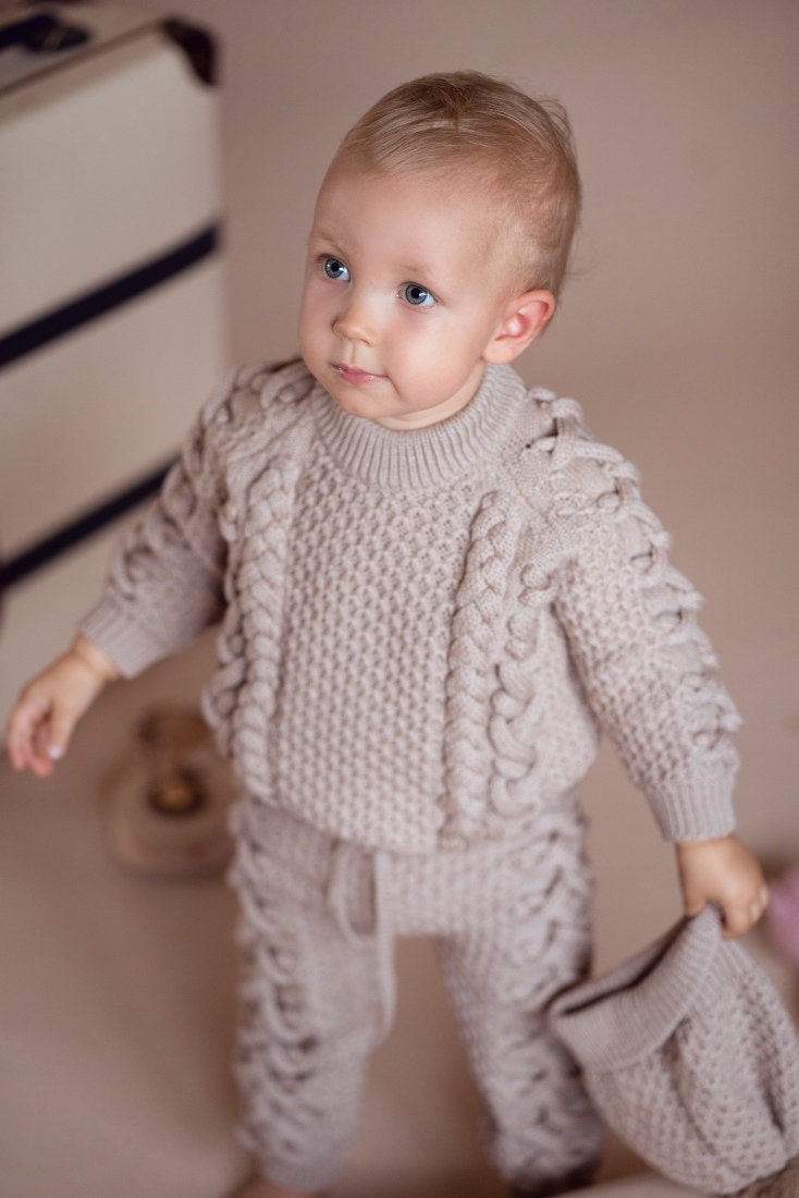Knitted Baby Suit Wool Baby Set Sitter Baby Set Baby Boy - Etsy