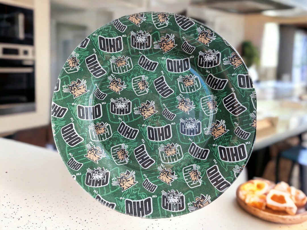 Ohio University Glass Serving Plate, OU Plate, Dinner Plate, Decorative ...