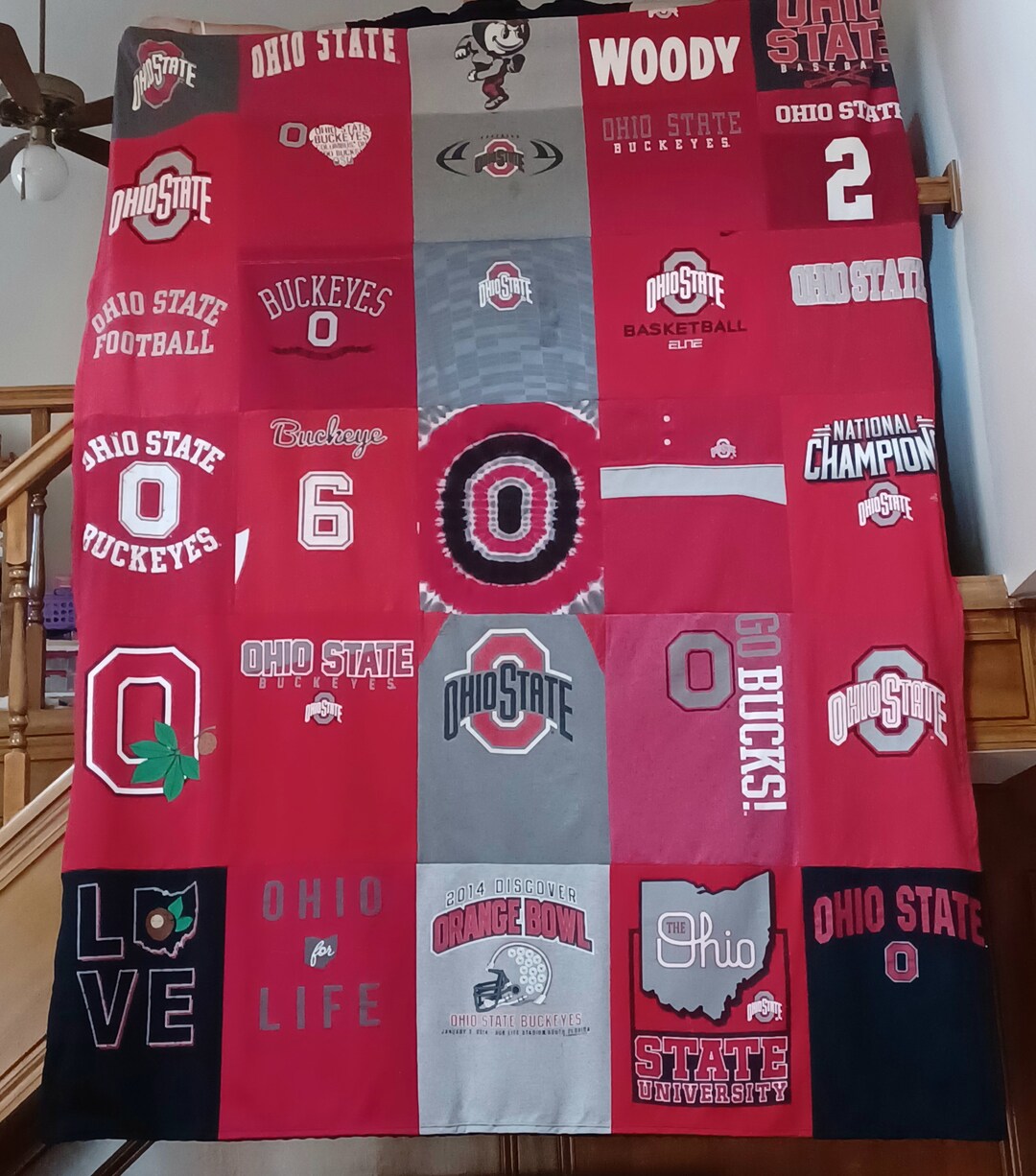 Blanket, Scarlet and Grey T-shirt Blanket, OSU - Etsy