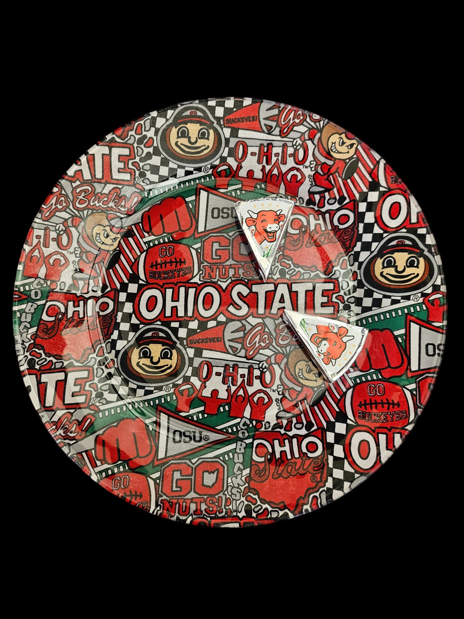 Ohio State Round Glass Serving Plate, OSU Plate, Dinner Plate ...