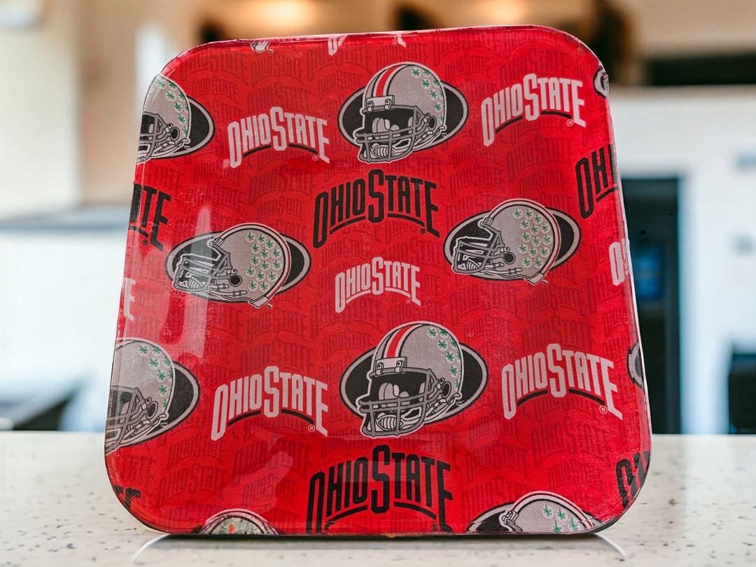 Ohio State University Square Glass Serving Dish, OSU Platter, Scarlet ...