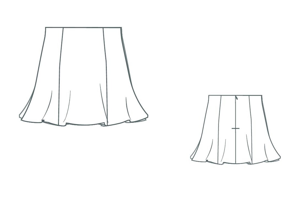 Mini Trumpet Skirt Sewing Pattern/ Mini Gored Skirt Pattern/summer ...