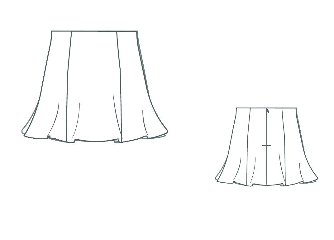 Mini Trumpet Skirt Sewing Pattern/ Mini Gored Skirt Pattern/summer ...