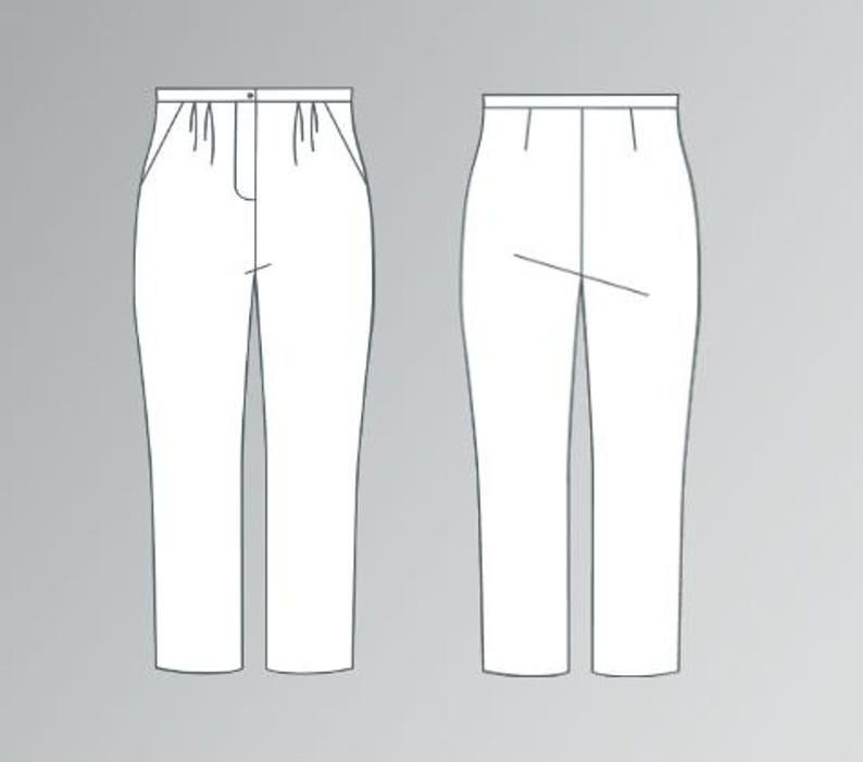 Tapered Leg Pants Sewing Pattern/xxs-10xl /high Waist Pleated Trousers ...