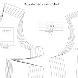 PDF Basic Dress Block Pattern | 8 Sizes | PDF Sewing Pattern |basic ...