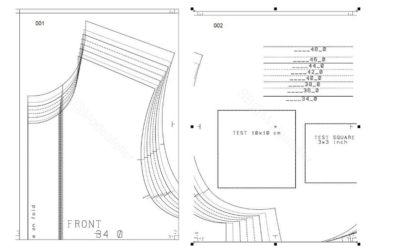 PDF Basic Dress Block Pattern 8 Sizes PDF Sewing Pattern basic Bodice ...