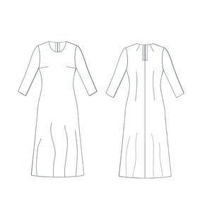 A-line Midi Dress Pattern for Knit Fabrics/stretchy Dress Pattern/size ...