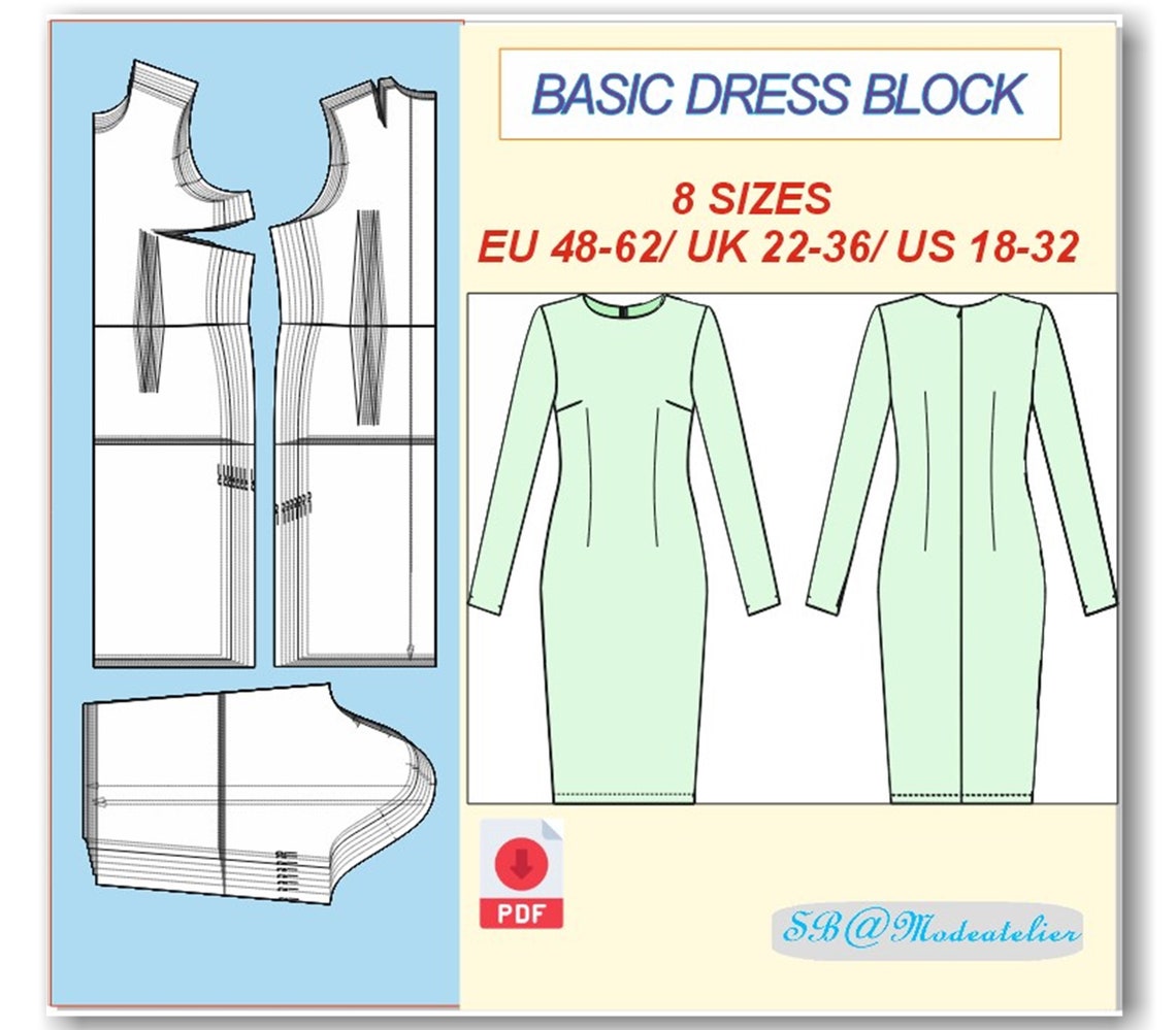 Basic Dress Block for Plus Sizes, Plus Size Sewing Pattern| Basic Bodice Block | Basic Sloper ...
