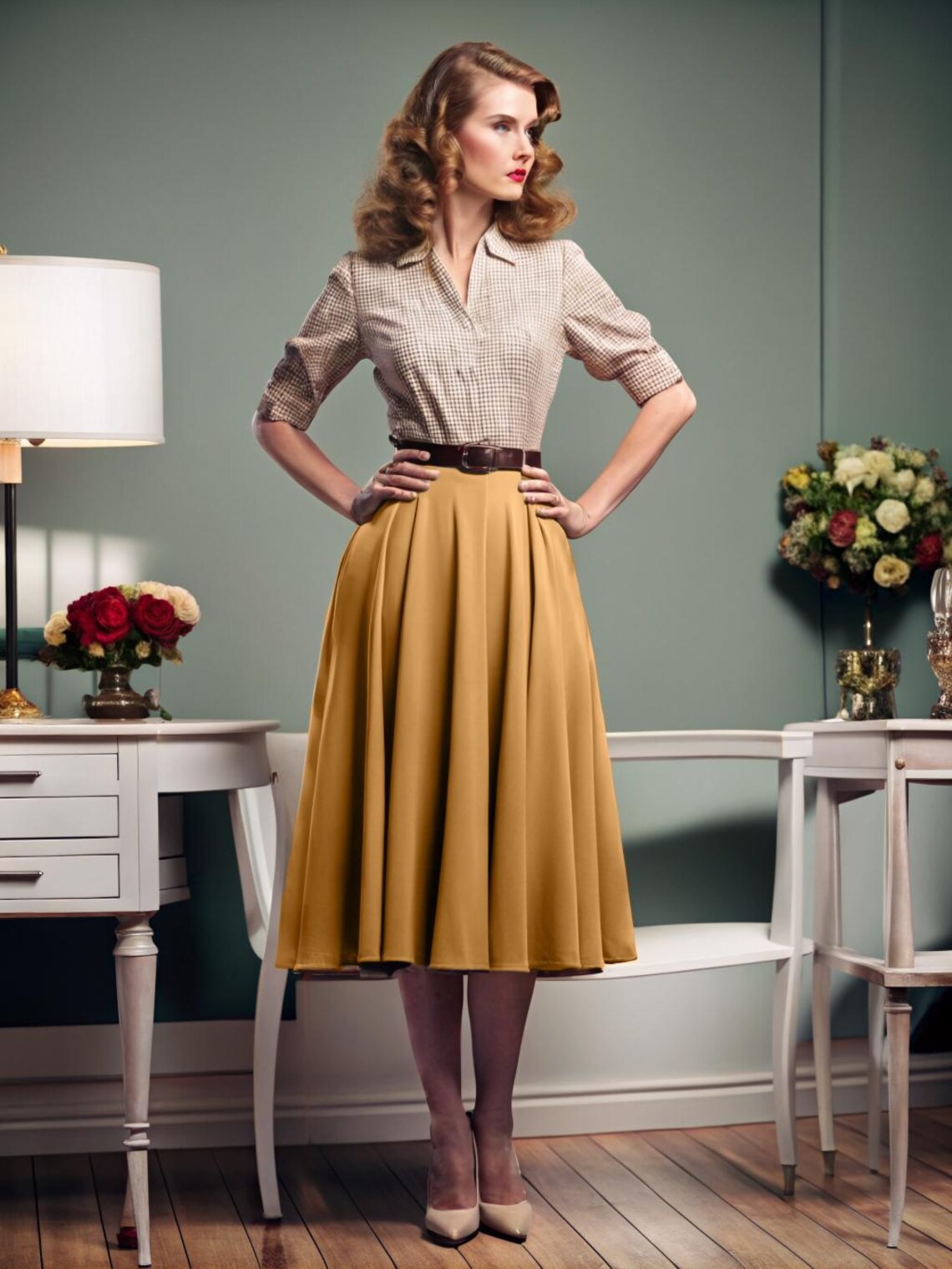 Vintage Flared Paneled Skirt Sewing Pattern/ Cottagecore Skirt Pattern ...