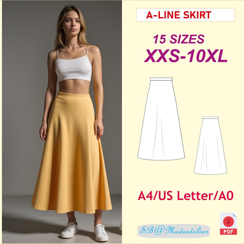 Long Skirt Pattern - Etsy