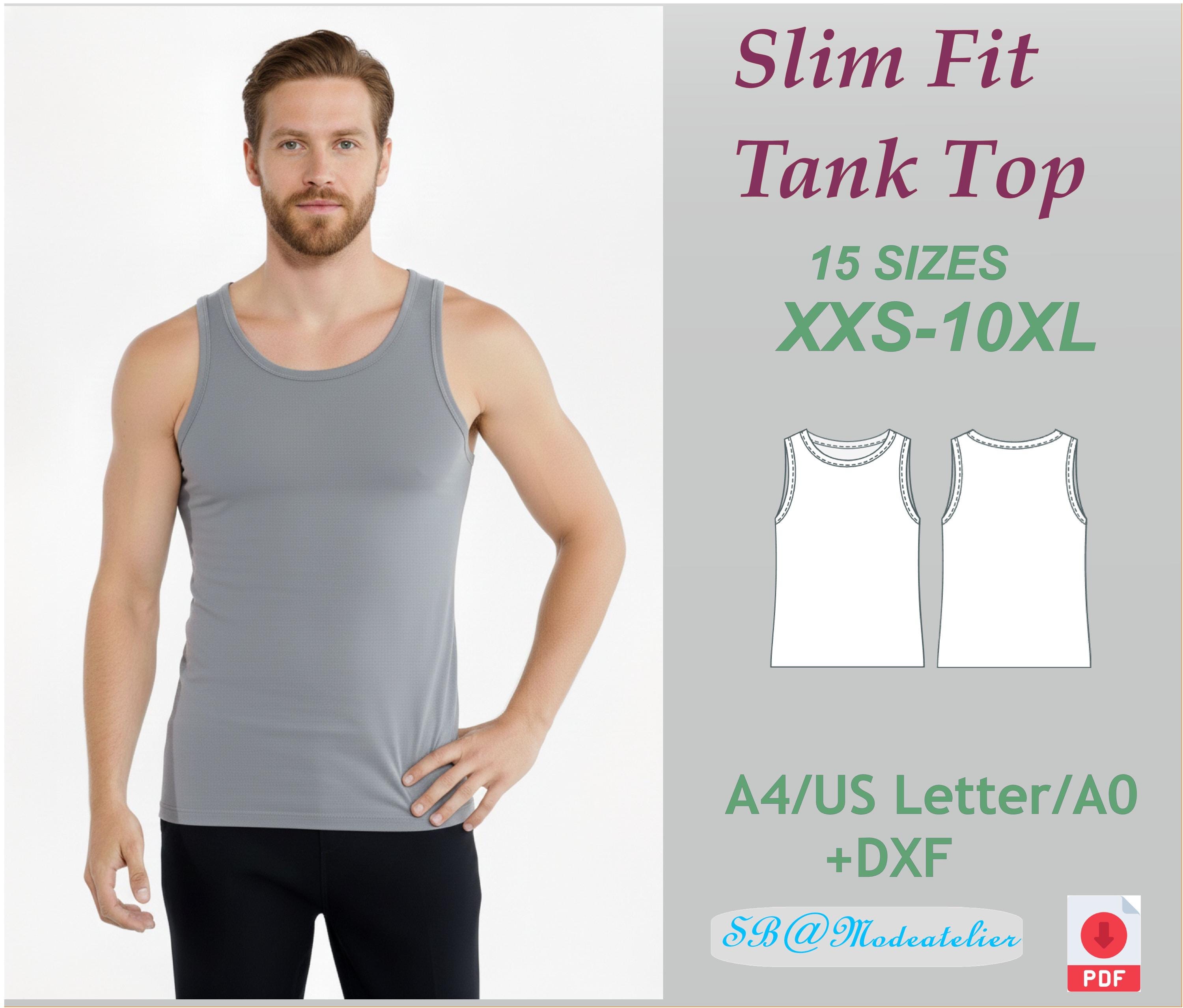 Men's Slim Fit Tank Top Sewing Pattern/gym Wear (XXS-10XL) (PDF) - Etsy