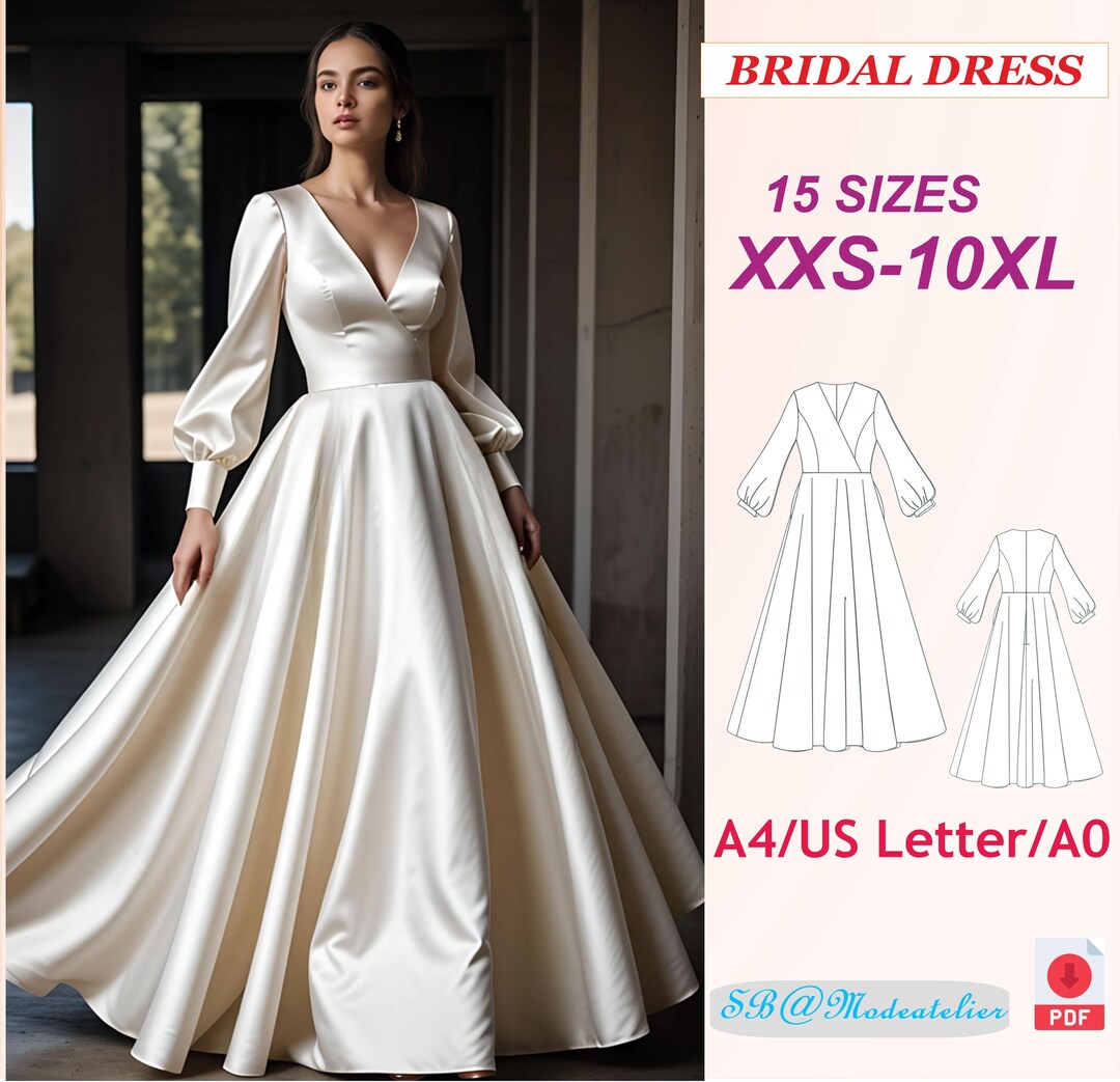 Bridal Dress Sewing Pattern/bridal Gown Pattern /evening Dress Pattern ...