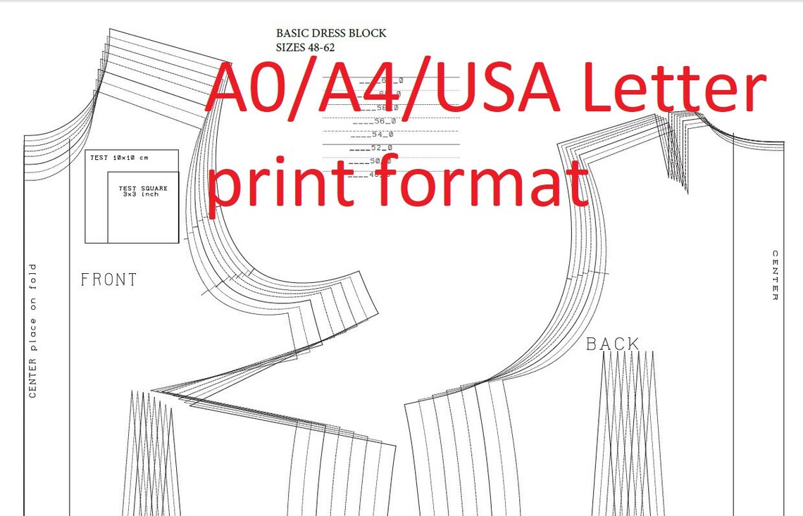 Basic Dress Block for Plus Sizes, Plus Size Sewing Pattern| Basic ...