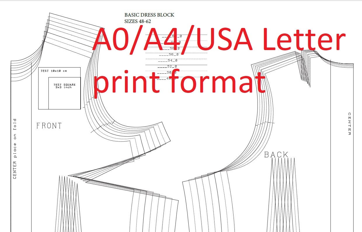 Basic Dress Block for Plus Sizes, Plus Size Sewing Pattern Basic Bodice ...