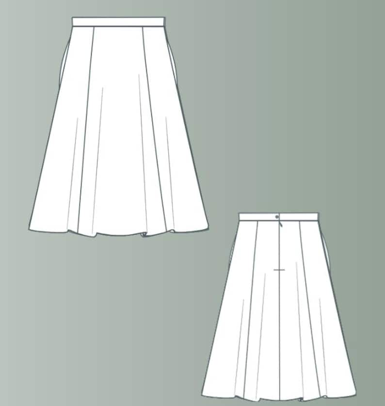 Vintage Flared Paneled Skirt Sewing Pattern: Plus Size Cottagecore (PDF ...