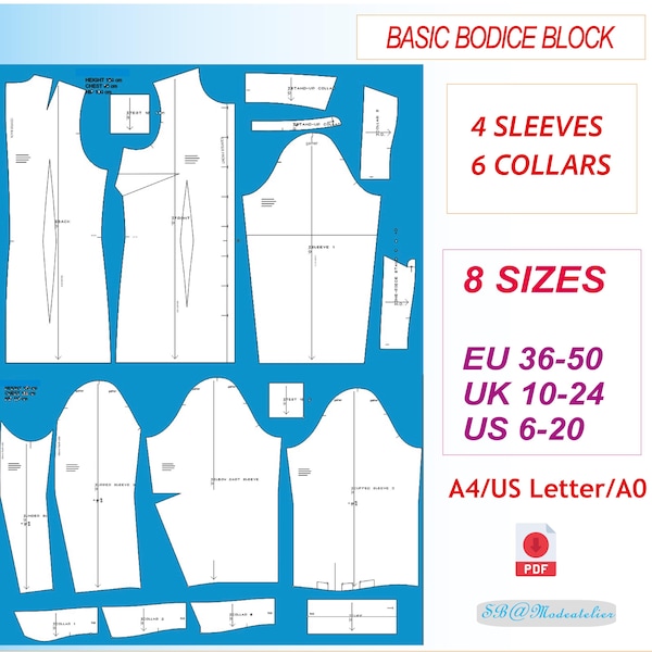 Collar Pattern Blocks - Etsy UK