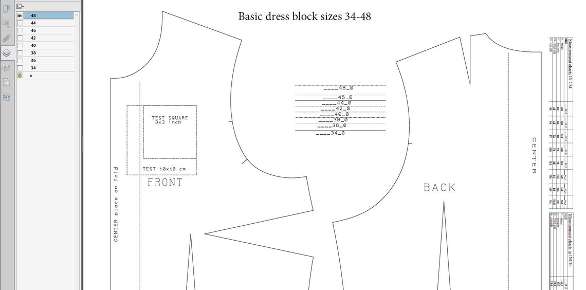 PDF Basic Dress Block Pattern 8 Sizes PDF Sewing Pattern basic Bodice ... PDF Basic Dress Block Pattern 8 Sizes PDF Sewing Pattern basic Bodice ...