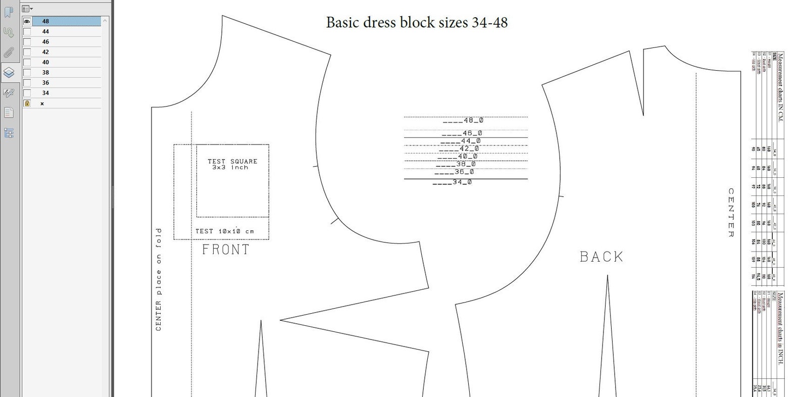 PDF Basic Dress Block Pattern 8 Sizes PDF Sewing Pattern basic Bodice ...