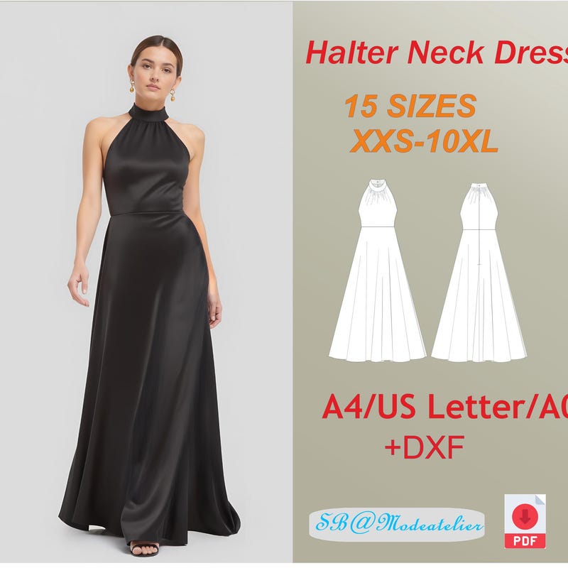 Halter Dress Pattern - Etsy