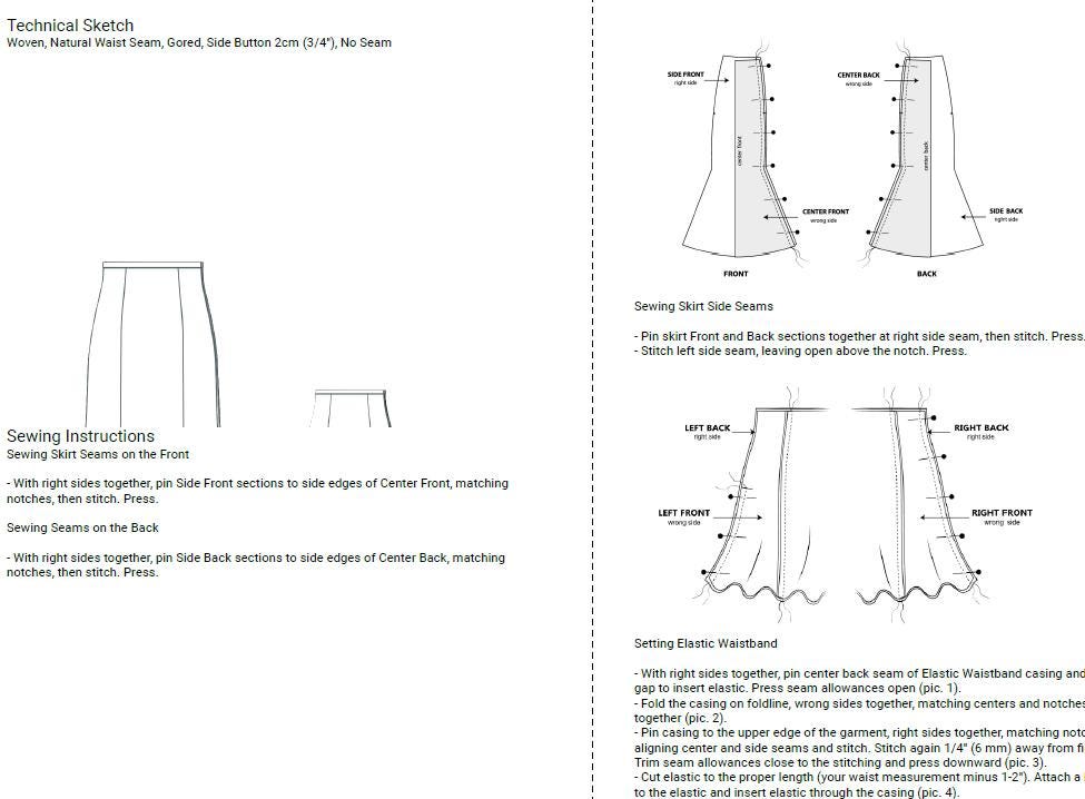 Trumpet Skirt Sewing Pattern/gored Skirt Pattern/summer Skirt Pattern ...