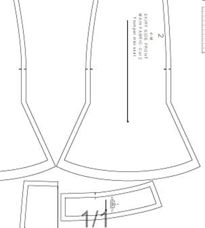 Mini Trumpet Skirt Sewing Pattern/ Mini Gored Skirt Pattern/summer ...