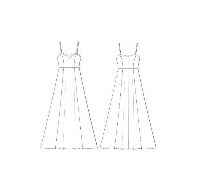 Strap Evening Dress Sewing Pattern: Flared Ball Gown (XXS-10XL) (PDF ...