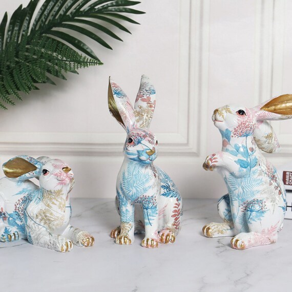Hand Painted Rabbit Ornaments Rabbit Gift Home Ornament - Etsy