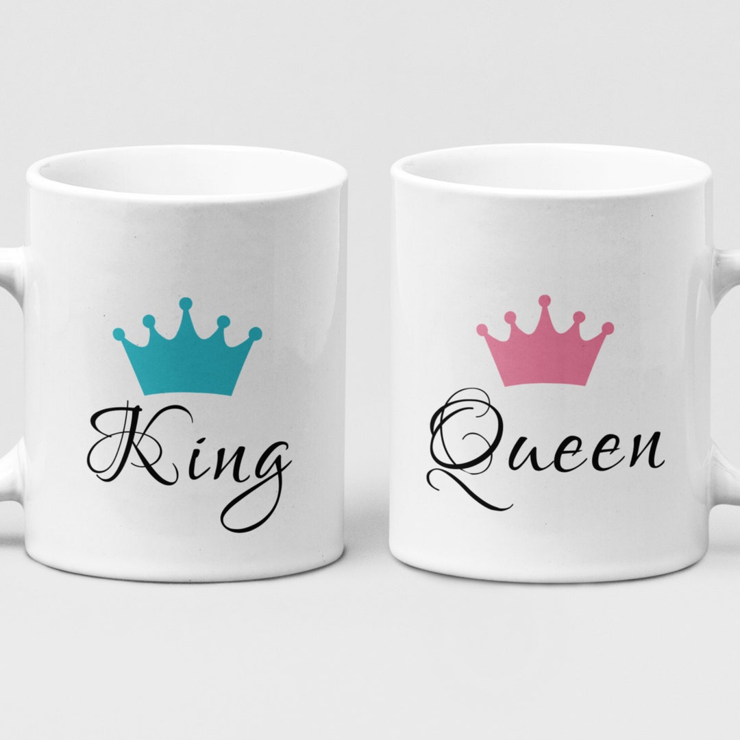 King & Queen Couple Mugs Engagement Gift Mug Custom Gift - Etsy