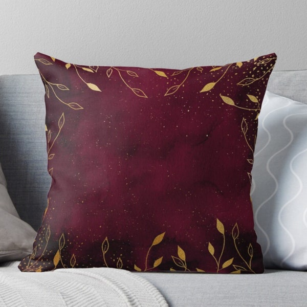 Burgundy Cushion - Etsy