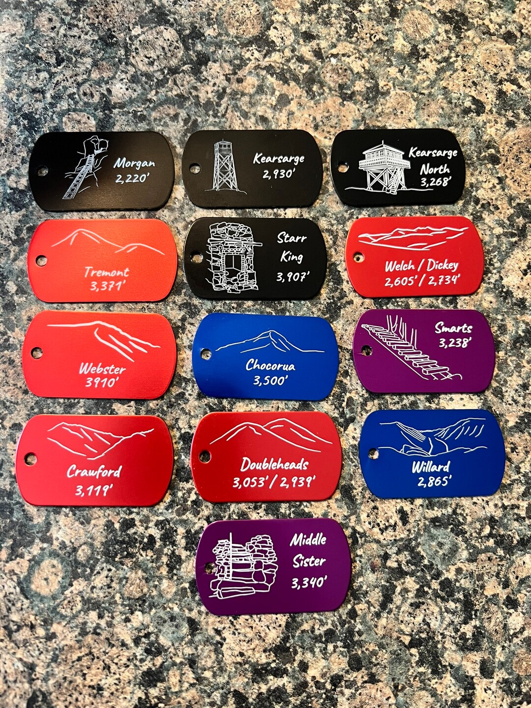 NH 52 WAV Peak Tags - Track Your Progress Hiking New Hampshire's 52 ...