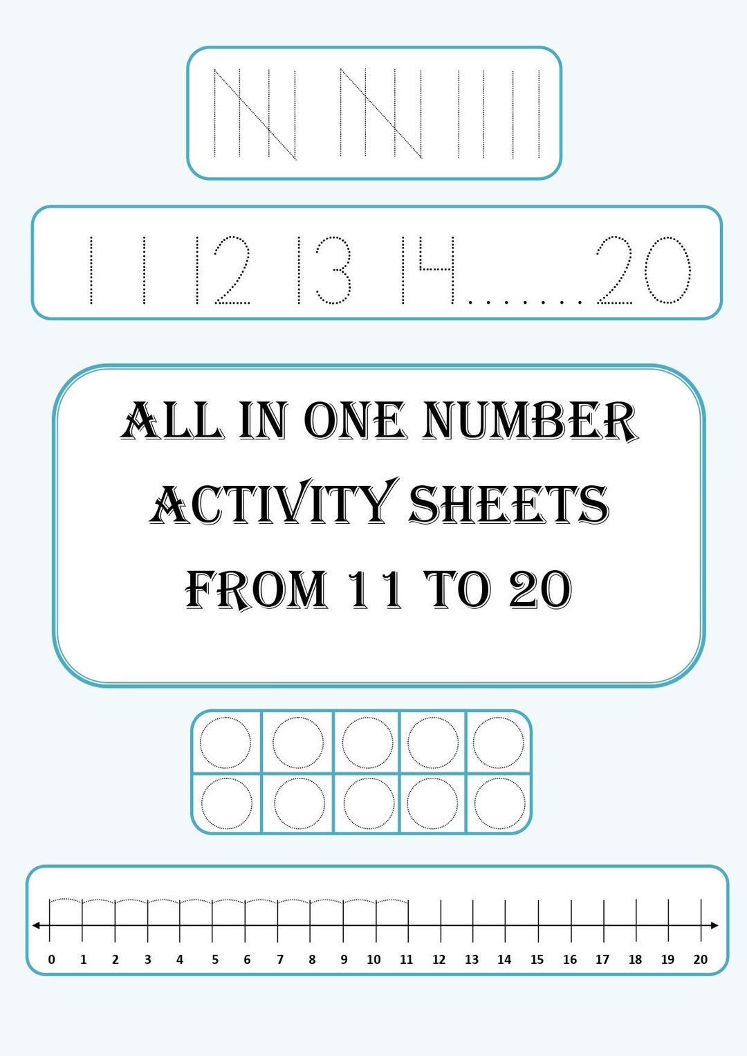 Numbers and Counting 11 to 20 Printable Workbook , Preschool Math ...