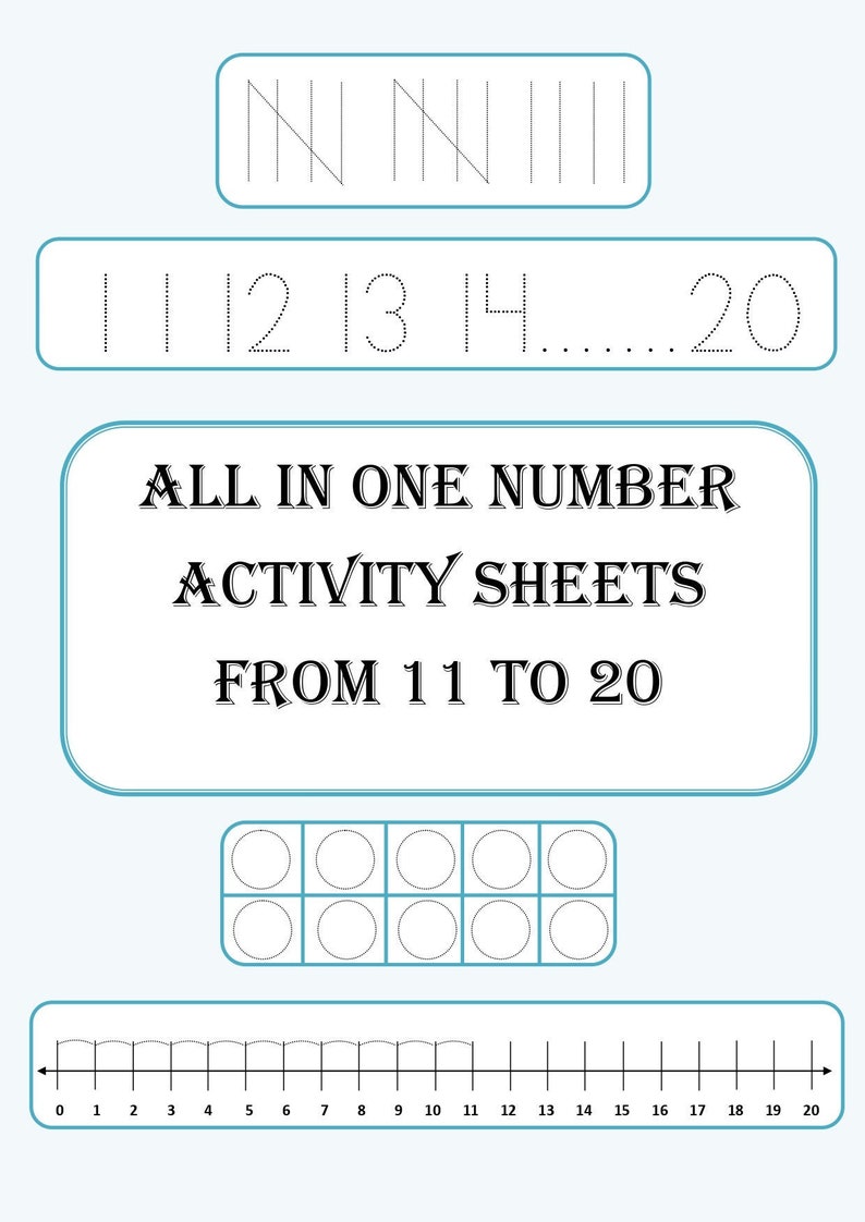 Numbers and Counting 11 to 20 Printable Workbook , Preschool Math ...