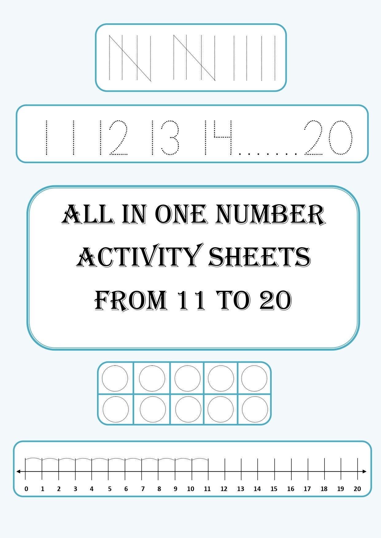 Numbers and Counting 11 to 20 Printable Workbook , Preschool Math ...