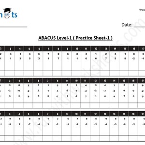 Abacus Practice Worksheets Printable Practice Worksheets for Abacus ...
