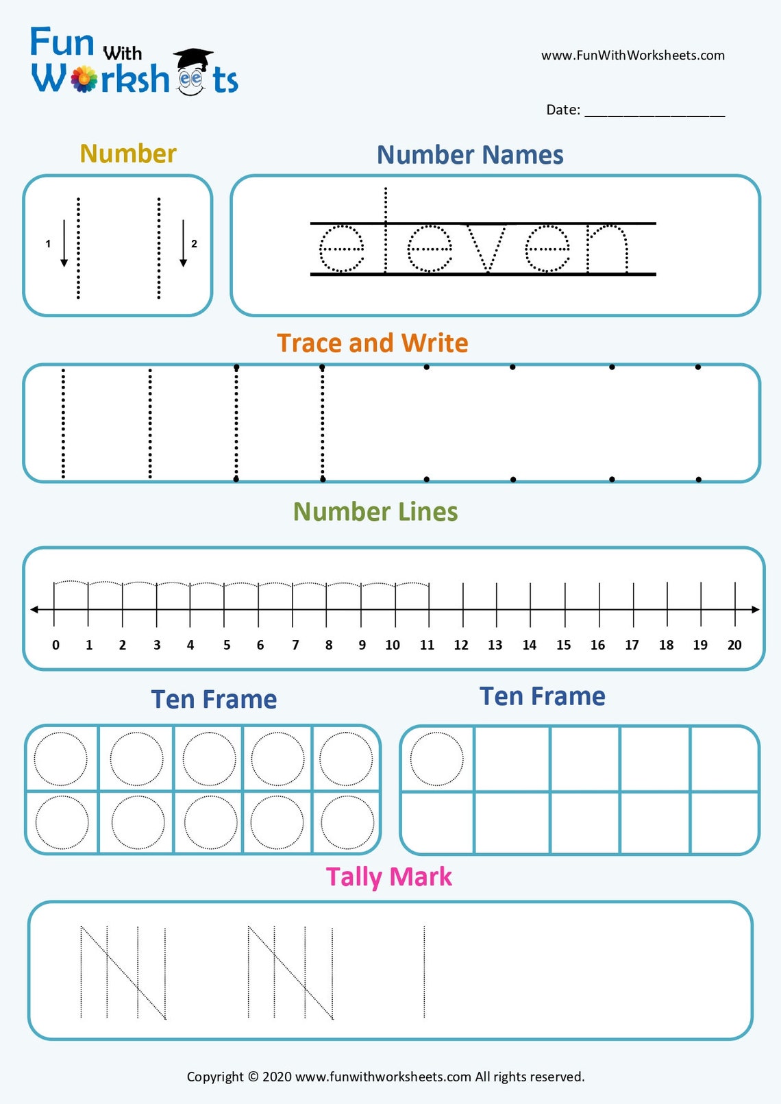 Numbers and Counting 11 to 20 Printable Workbook Preschool - Etsy
