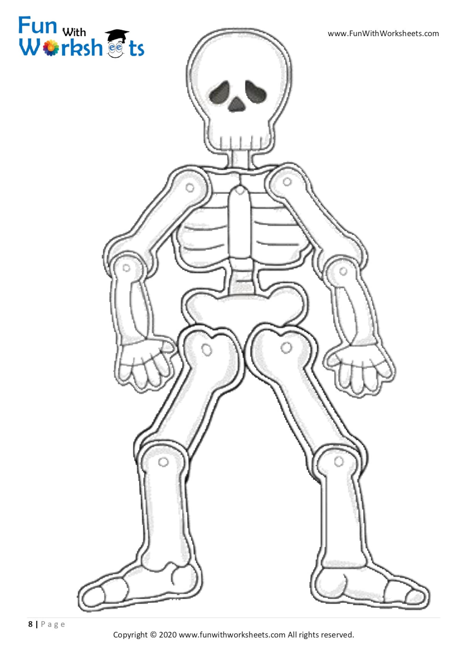 Skeleton Anatomy Activity | Printable Human Bones Lesson | Moving Skeleton Craft | Anatomy Game ...