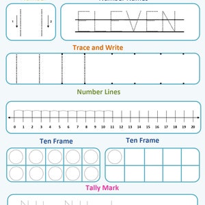 Numbers and Counting 11 to 20 Printable Workbook , Preschool Math ...