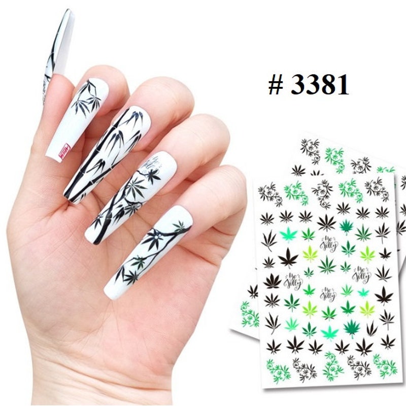 Weed Nail Decals - Etsy