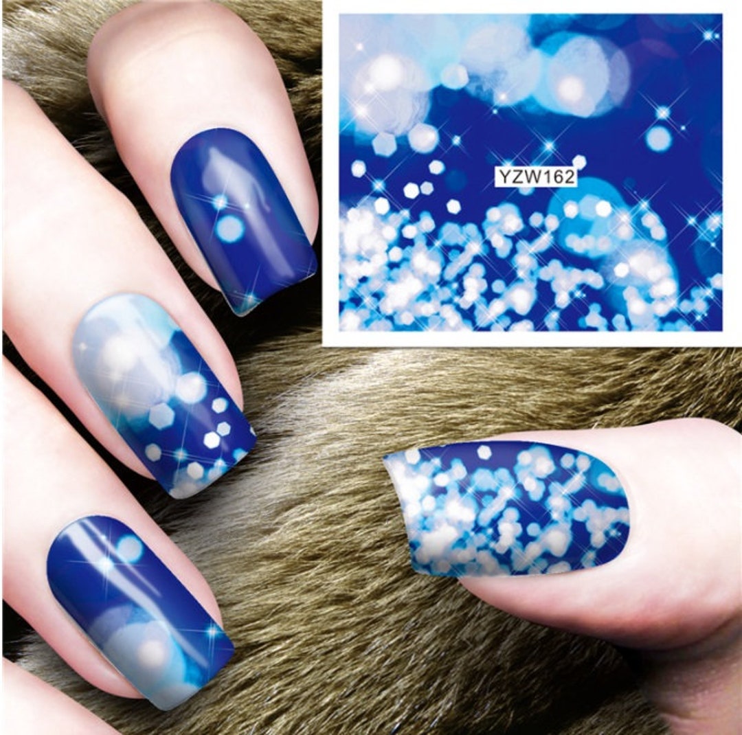 Blue Bubbles Nail Art Water Decals: Spring Summer DIY Designs - Etsy