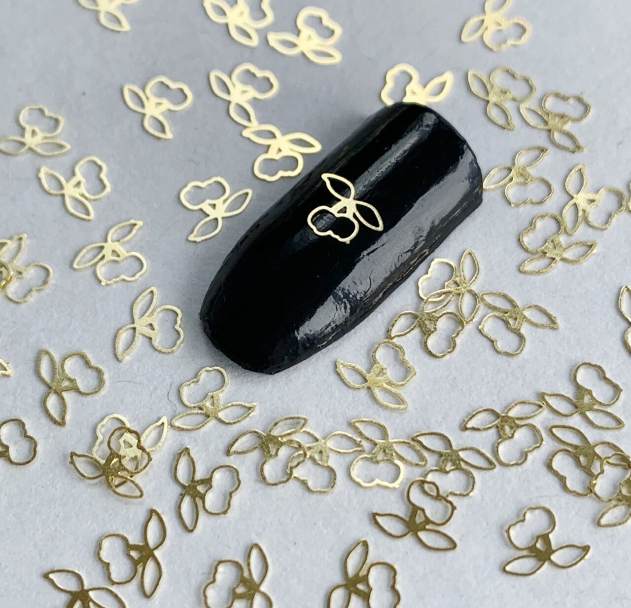 Gold Toned Metal Hollow Cherry Decals 10/20/50 Pieces | Etsy