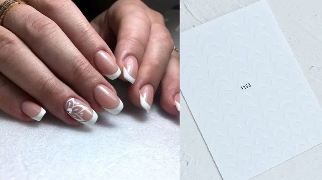White French Smile Line Half Moon Nail Art Stickers Self-adhesive Curve ...
