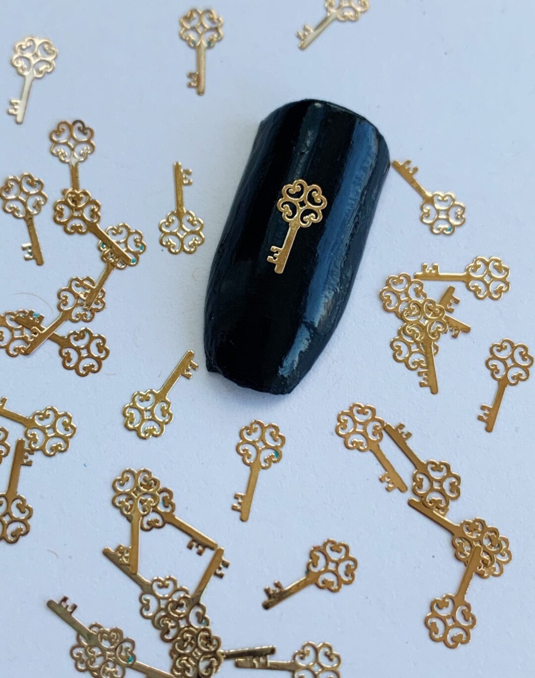 Gold Toned Metal Hollow Keys Decals 10/20/50 Pieces, Hollow Key Floral ...