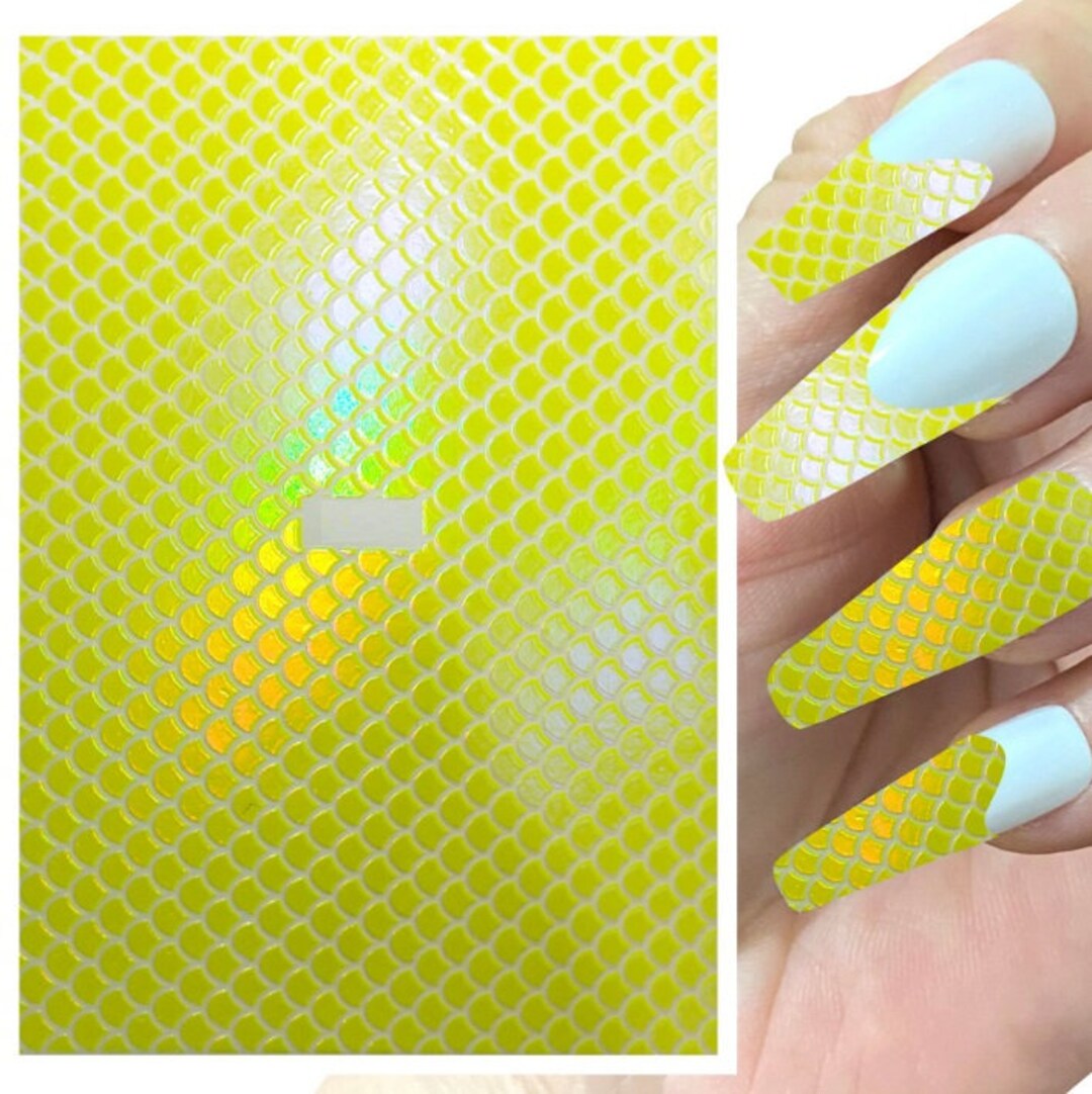 Yellow Snakeskin Nail Art Stickers: 3D Self-adhesive Decals - Etsy