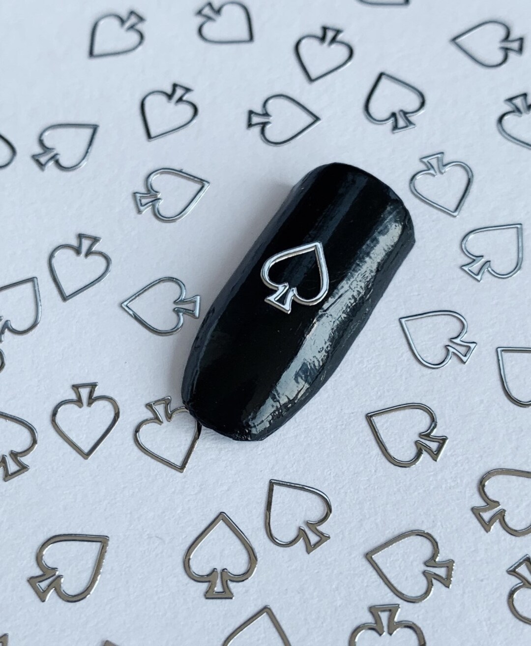 Silver Toned Metal Spades Nail Art Charm, Card Resin Supplies, Nail ...