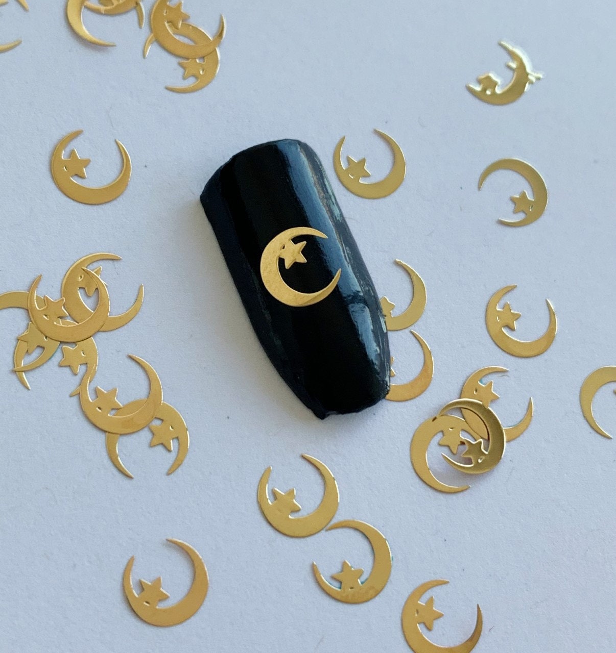 Gold Toned Metal Moon and Star Decals 10/20/50 Pieces Moon - Etsy