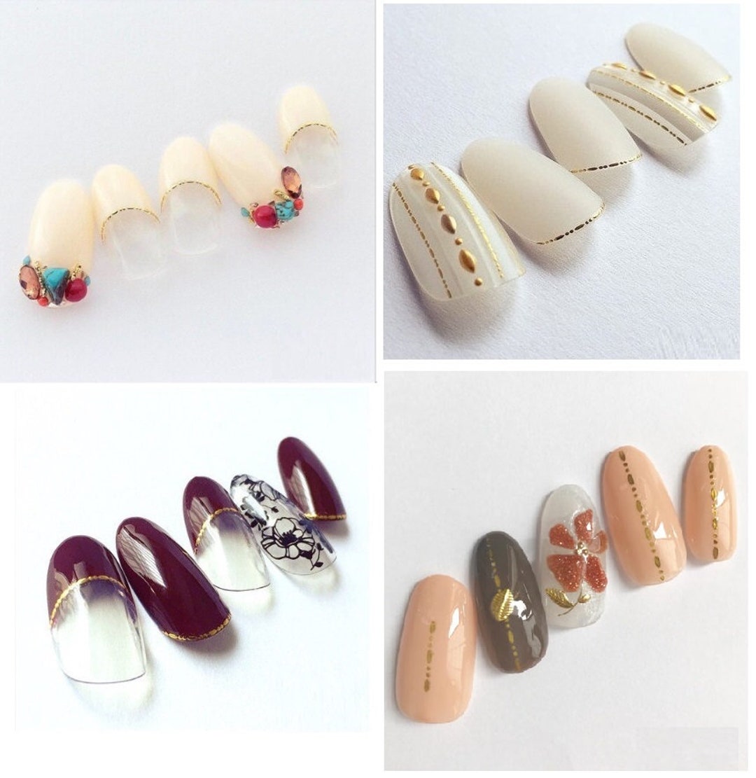 Gold Stripe Line Nail Art Stickers Self-adhesive Curve Stripes DIY Nail ...