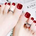 Wine Red Fake Toe Nail Press on Toenails Tips for Women 24pcs - Etsy